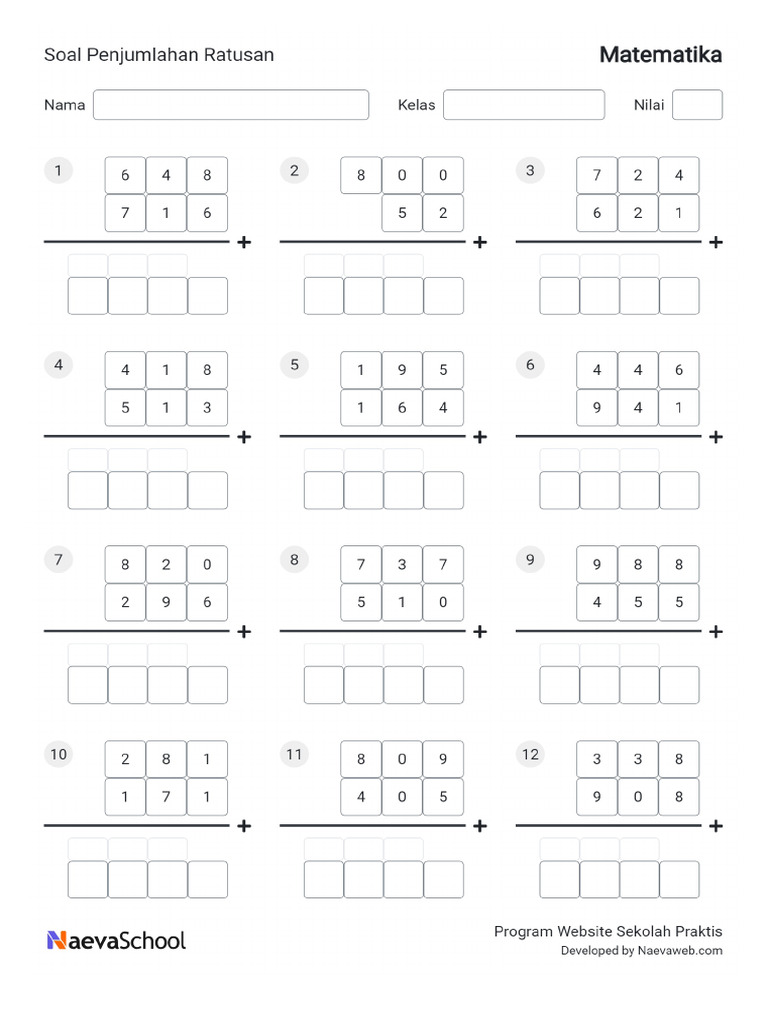 Matematika Penjumlahan Ratusan 1727808491 | PDF