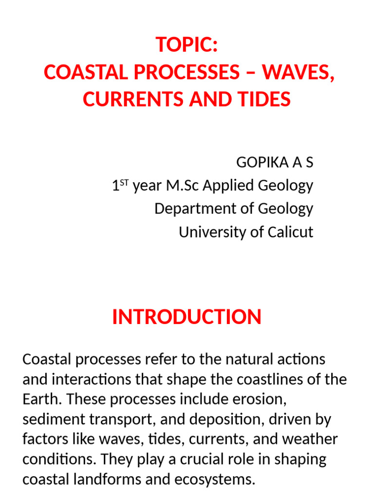 Coastal Processess Waves Tides and Currents | PDF | Tide | Oceans