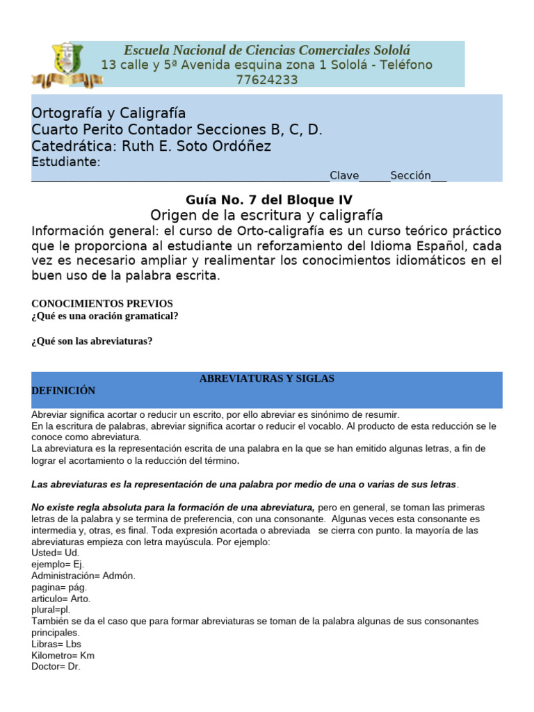 Guía No 7 IV Bloque | PDF | Caso de carta | Lingüística