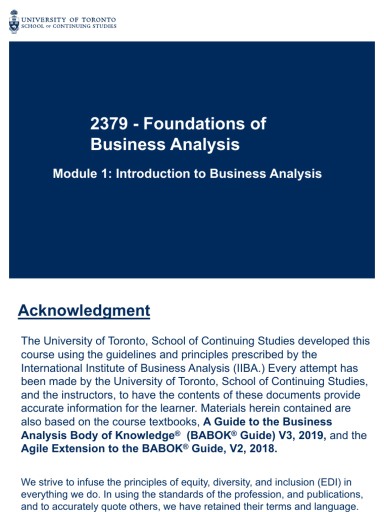 2379 - FBA - Module 1 - Introduction | PDF | Agile Software Development ...