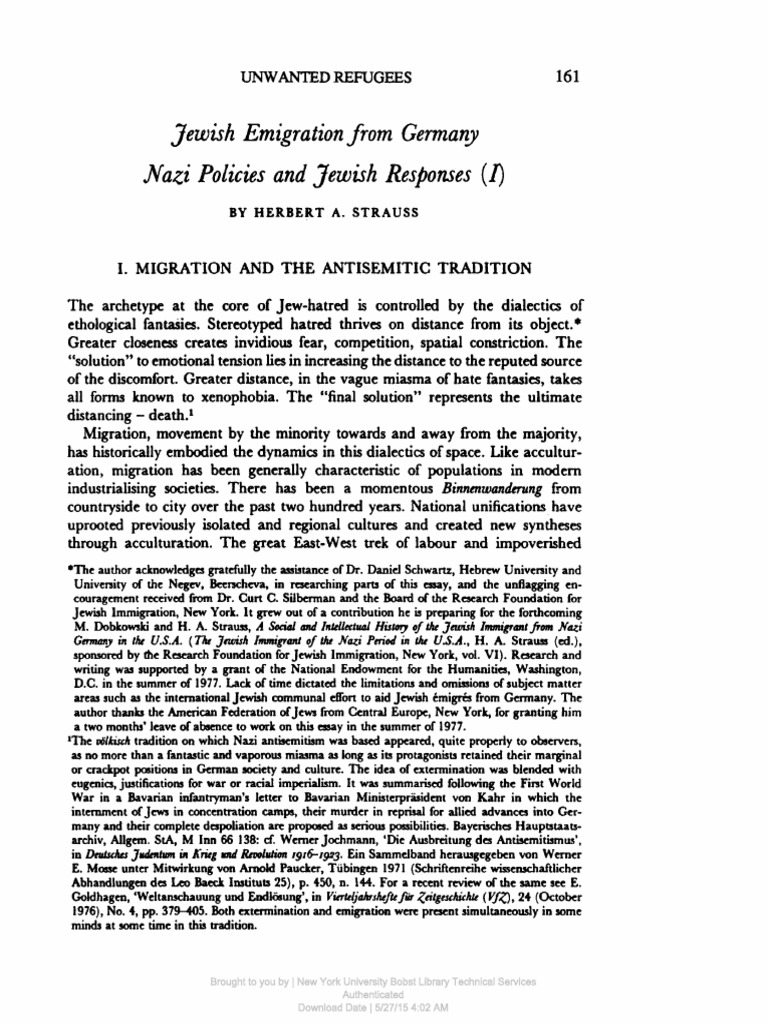 Jewish Migration and Nazi Policies | PDF | Jews | History Of The Jews ...