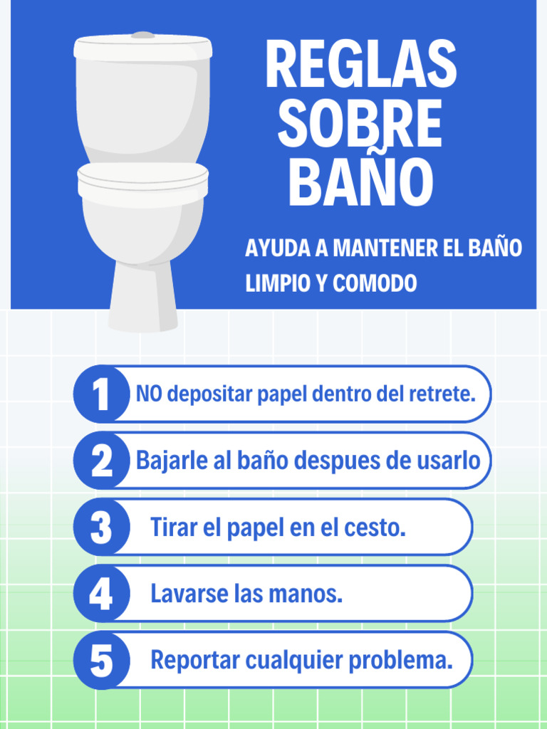 Reglas para un Baño Limpio y Seguro | PDF | Cocina, comidas y vino ...