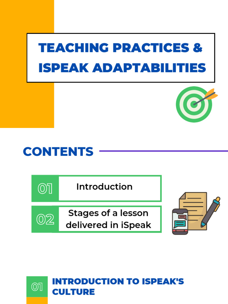 Đào T o - 03 TEACHING PRACTICES - ISPEAK ADAPTABILITIES | PDF | Reading Comprehension | Cognition
