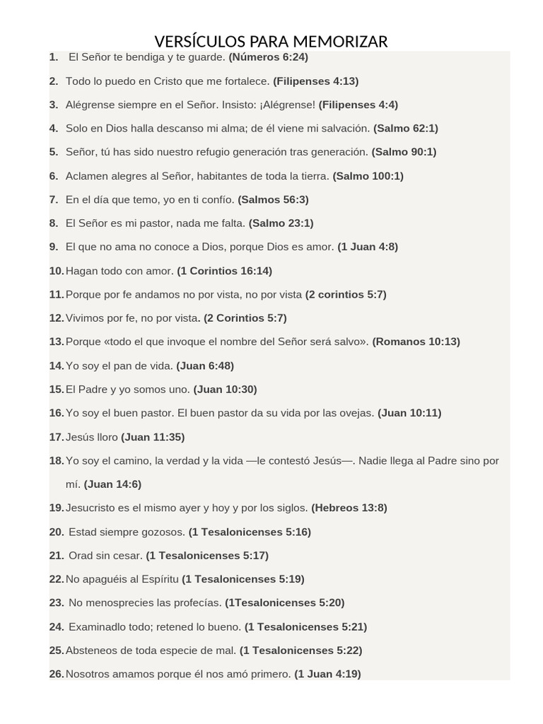Versiculo para Memorizar | PDF | Religión y espiritualidad