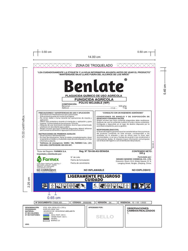 Benlate: 0.50 CM 0.50 CM | PDF