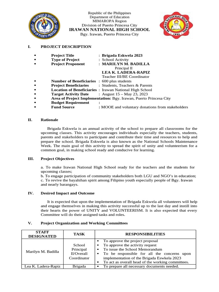 Project Proposal Brigada 2024 | PDF | Volunteering