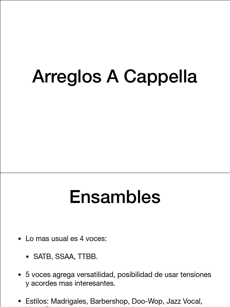 A Cappella | PDF | Jazz | Acorde (Música)