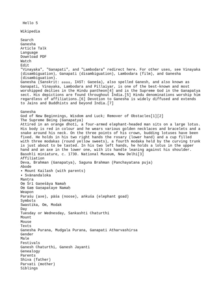 Ganesh Ji | PDF | Hindu Mythology | Hindu Deities