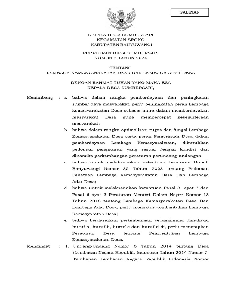 NO 2 PERDES TENTANG LKD DAN LAD - Jdih | PDF