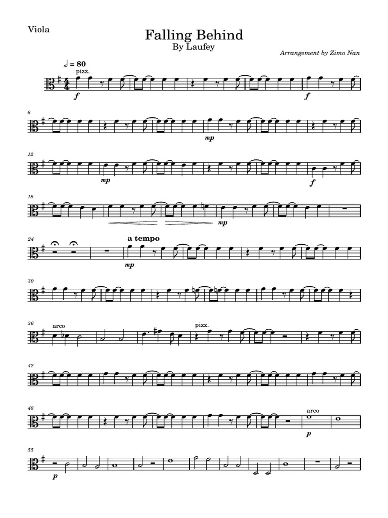 Falling Behind - Viola | PDF