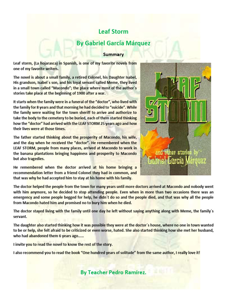 Leaf Storm Summary July 2020 | PDF