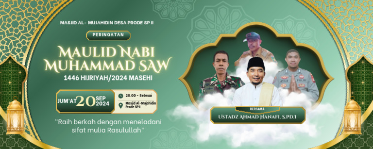 Hijau Emas Spanduk Acara Pengajian Hari Maulid Nabi Muhammad Banner-1 | PDF