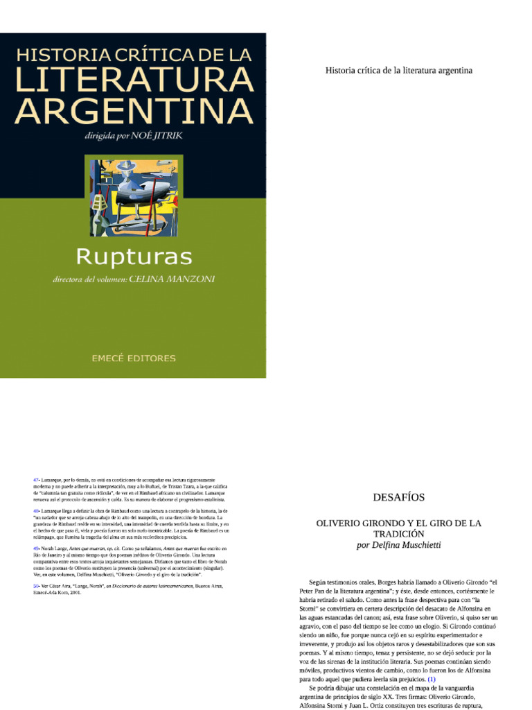 Muschietti - D. Oliverio Girondo y El Giro de La Tradici-N. Ledesma - J. Rupturas de Vanguardia ...