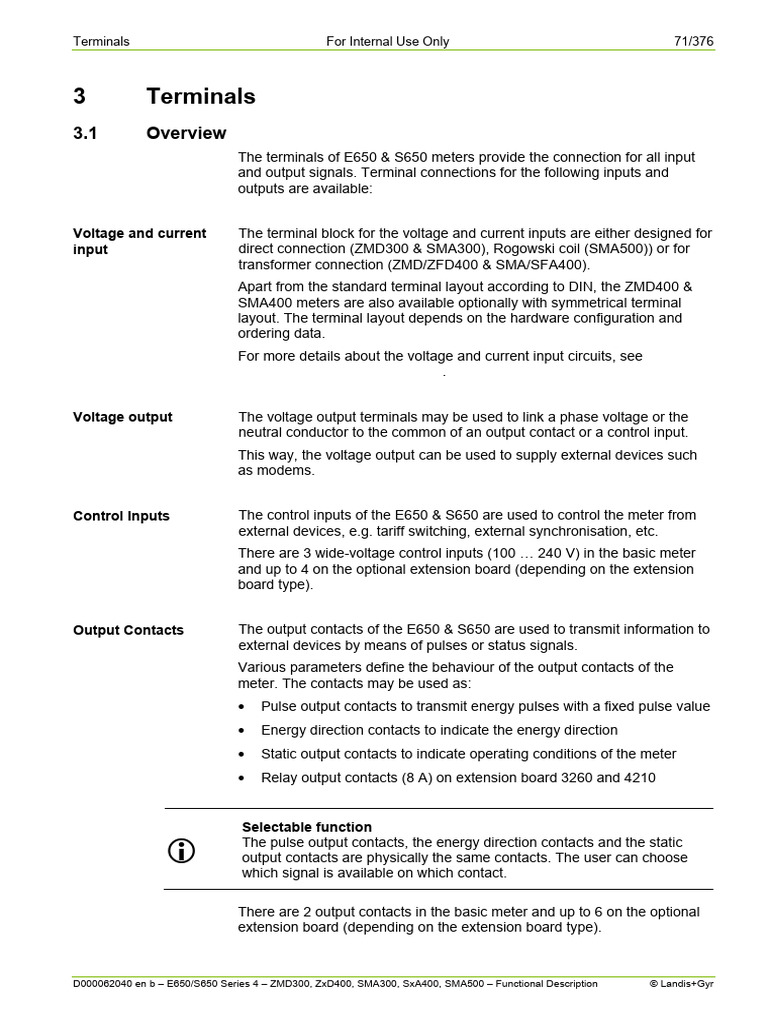 3 Terminals: 3.1 Overview | PDF | Communication | Voltage