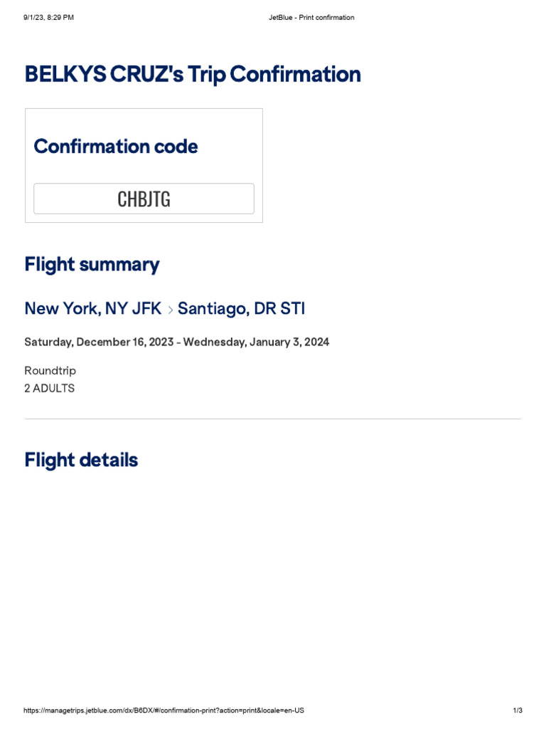 JetBlue - Print Confirmation Mom | PDF | John F. Kennedy International ...