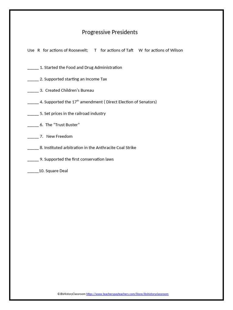 Progressive Presidents | PDF | Politics | Social Science