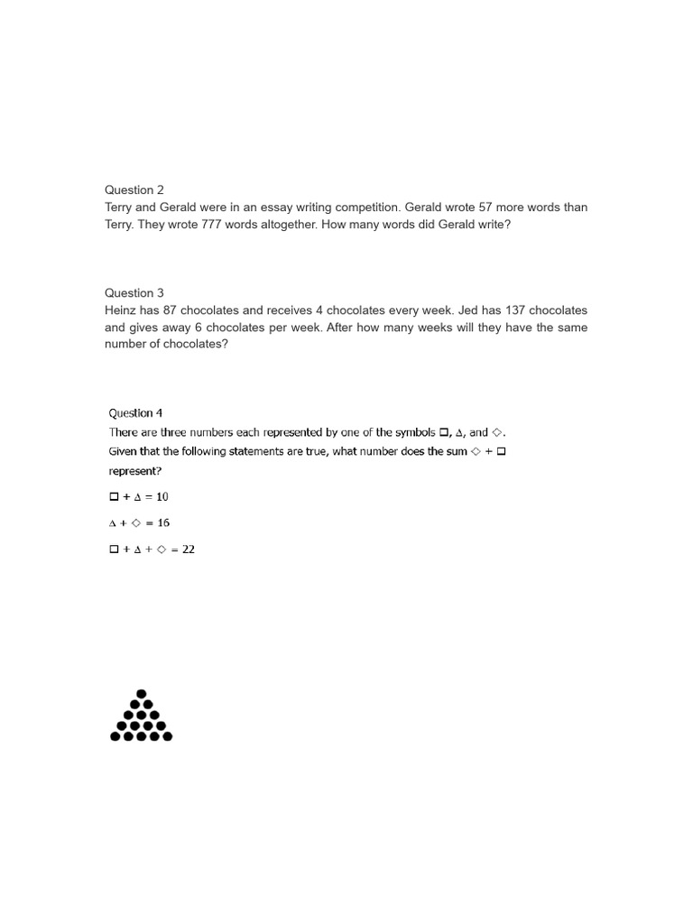 Grade 3 AMO Past Paper Questions | PDF
