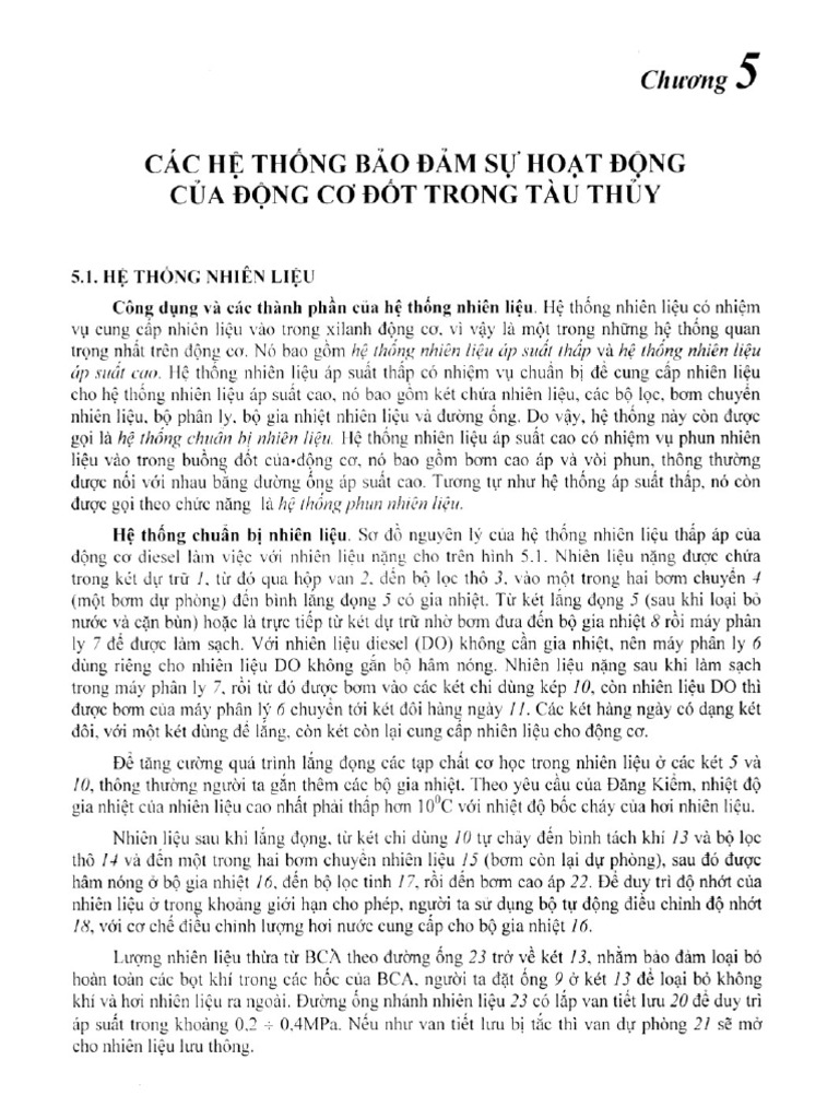 Chuong 5 - Cac He Thong Dam Bao Hoat Dong Dong Co Tau Thuy | PDF