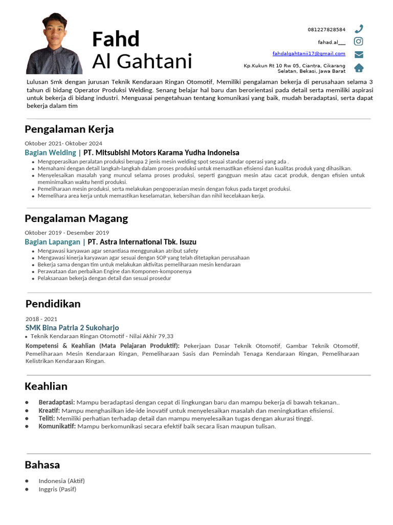 Fahd Al Gahtani (CV ATS 005) 02 | PDF | Bisnis | Komputer