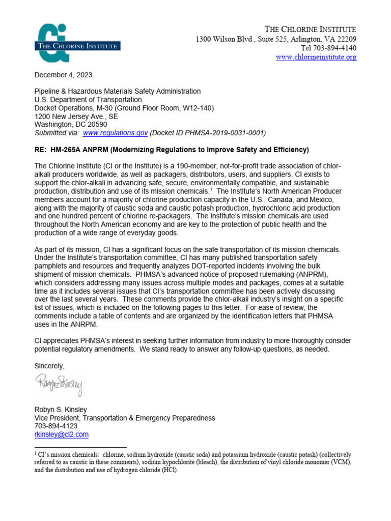 PHMSA 2019 0031 0053 - Attachment - 1 | PDF | Dangerous Goods | Resource Conservation And ...