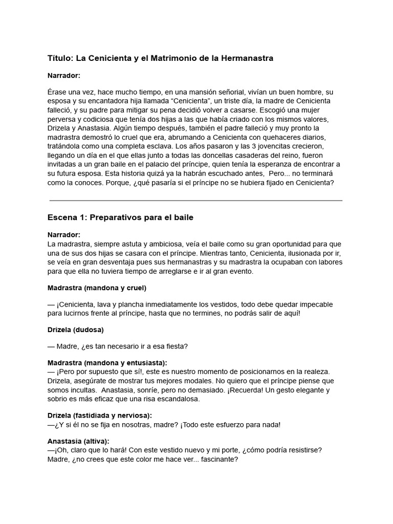 Título - La Cenicienta y El Matrimonio de La Hermanastra | PDF | Cenicienta