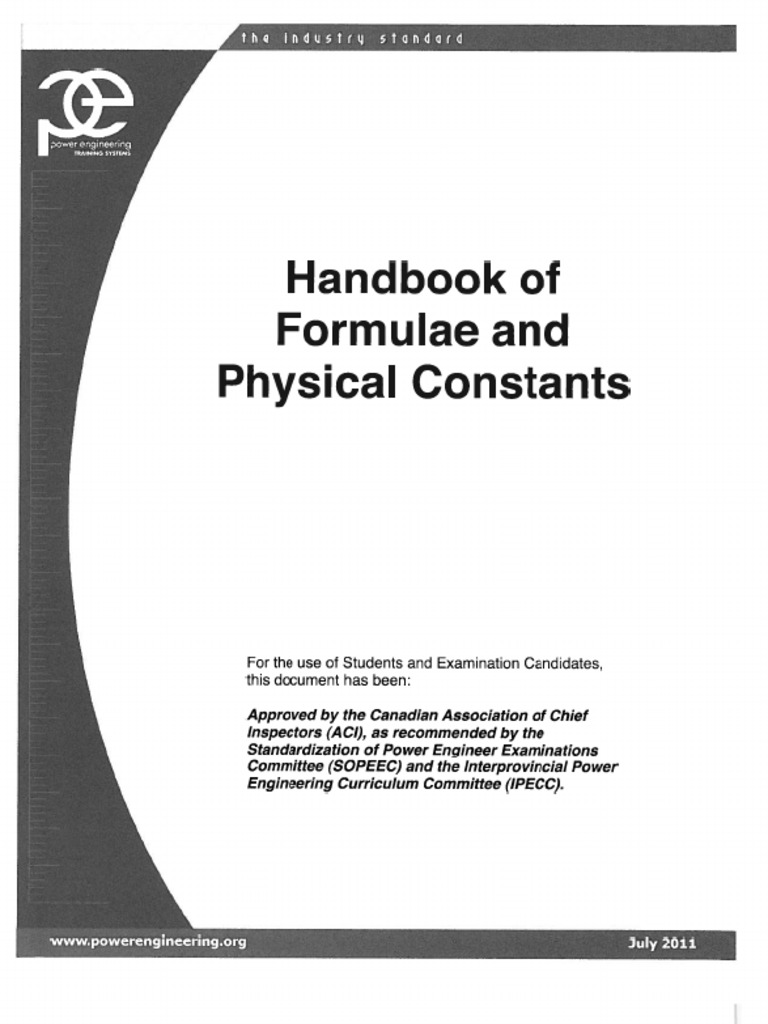 Handbook Formulae Constants | PDF