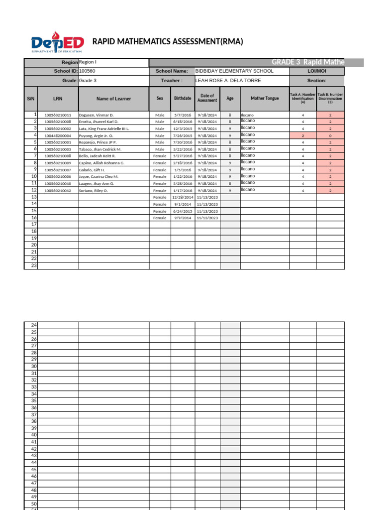 RMA - G3Scoresheet - v32024-2025 BOSY | PDF | Mathematics