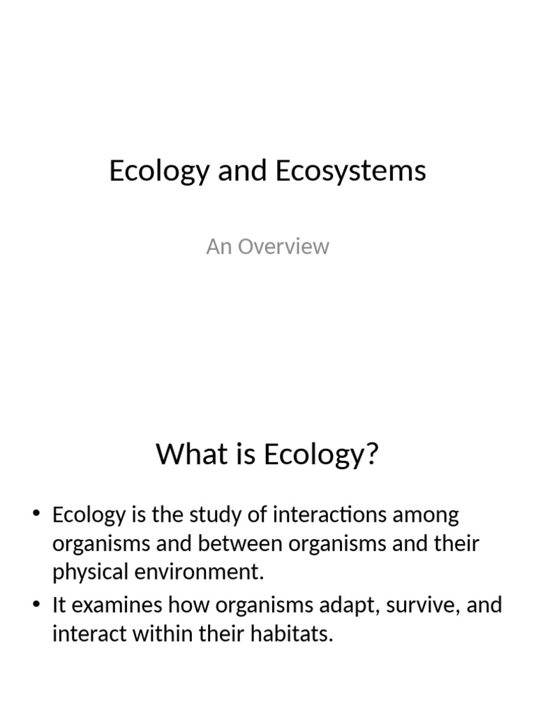 Intro to Ecology & Ecosystems | PDF | Science & Mathematics