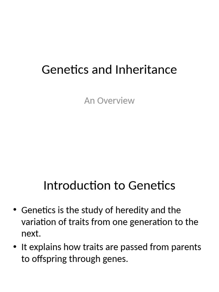 Genetics and Inheritance Updated | PDF | Social Science | Self-Improvement