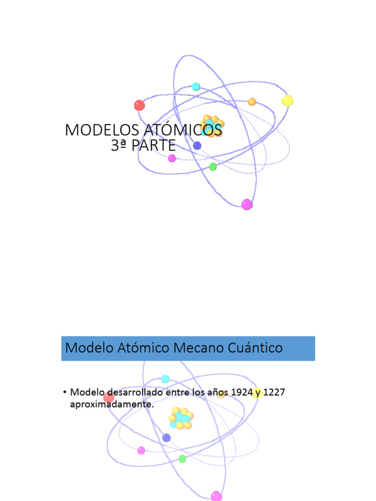 Modelos Atomicos 4 Parte | PDF | Electrón | Mecánica cuántica