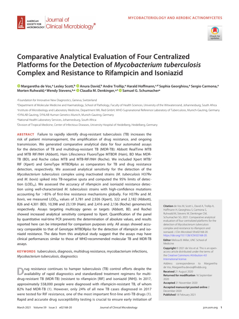 De Vos Et Al 2021 Comparative Analytical Evaluation of Four Centralized Platforms For The ...