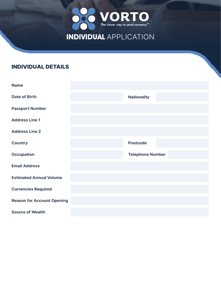 Vorto Application Form | PDF | Banks | Insurance