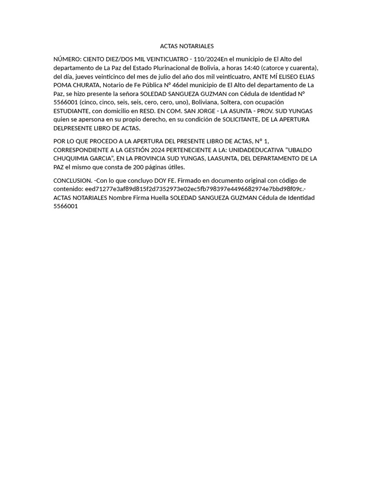 Actas Notariales | PDF