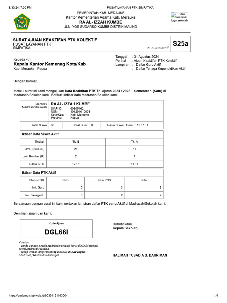Pengajuan S25a | PDF