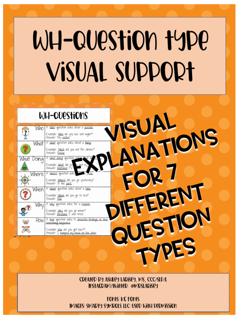 Visual Guide to 7 Wh-Question Types | PDF