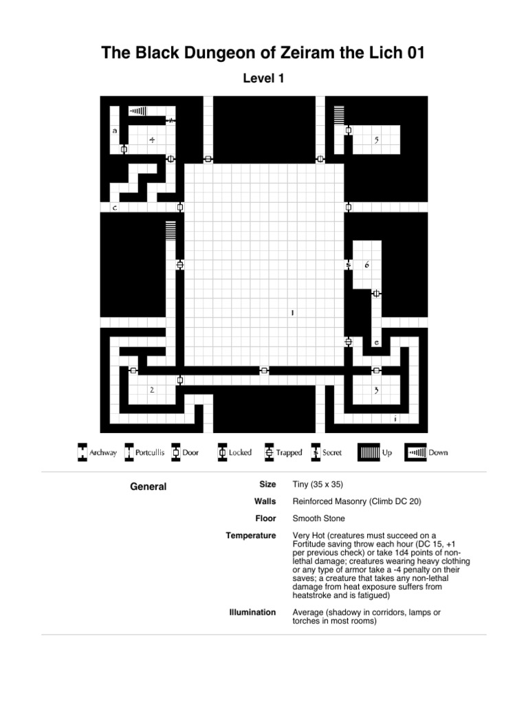 Zeiram Lich Dungeon Level 1 Guide | PDF | Dwarf (Dungeons & Dragons)