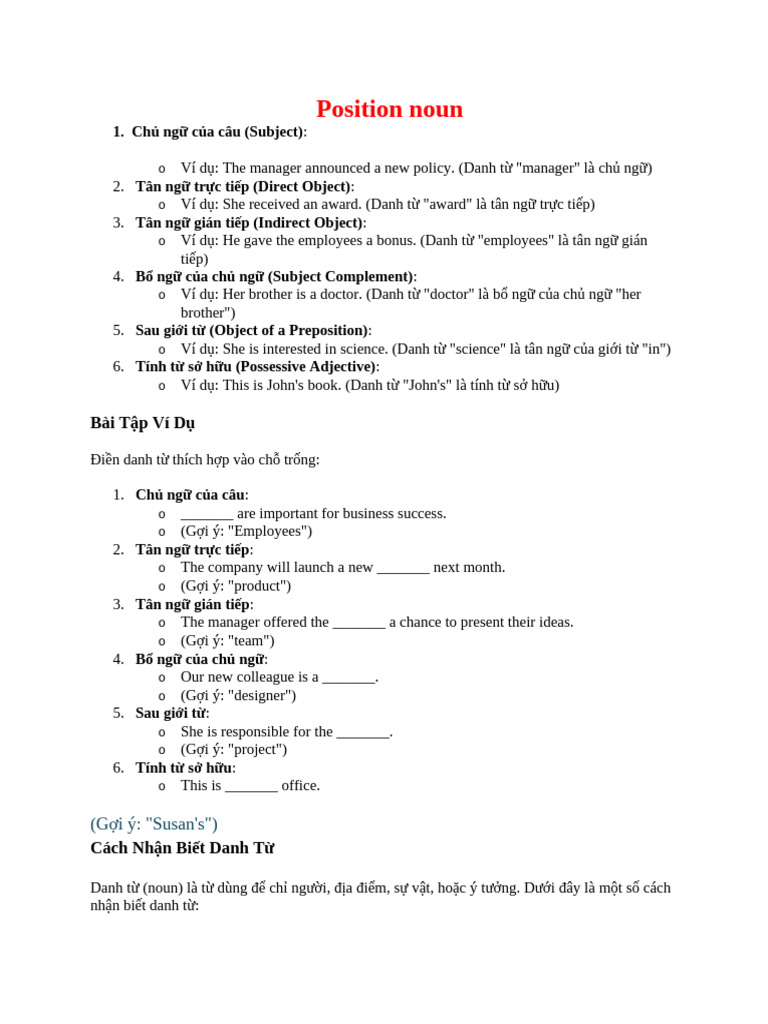Position Noun | PDF
