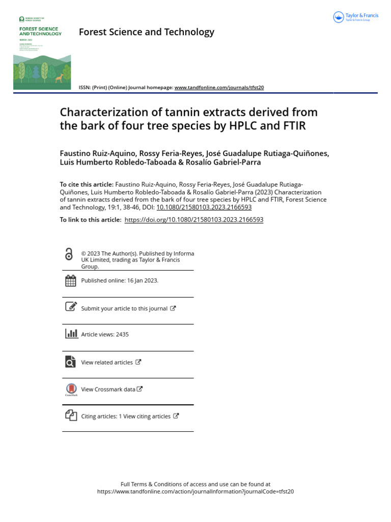 Characterization of Tannin Extracts Derived From The Bark of Four Tree ...