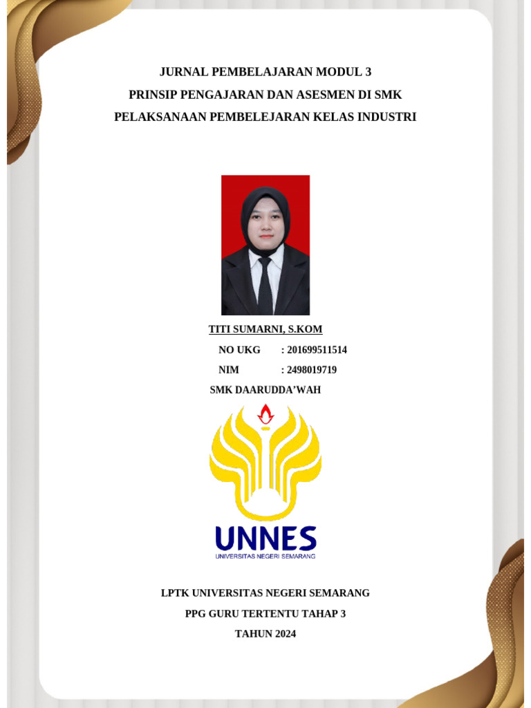 Jurnal Modul 3 Prinsip Pengajaran Dan Asesmen Di SMK Pelaksanaan Pembelejaran Kelas Industri | PDF