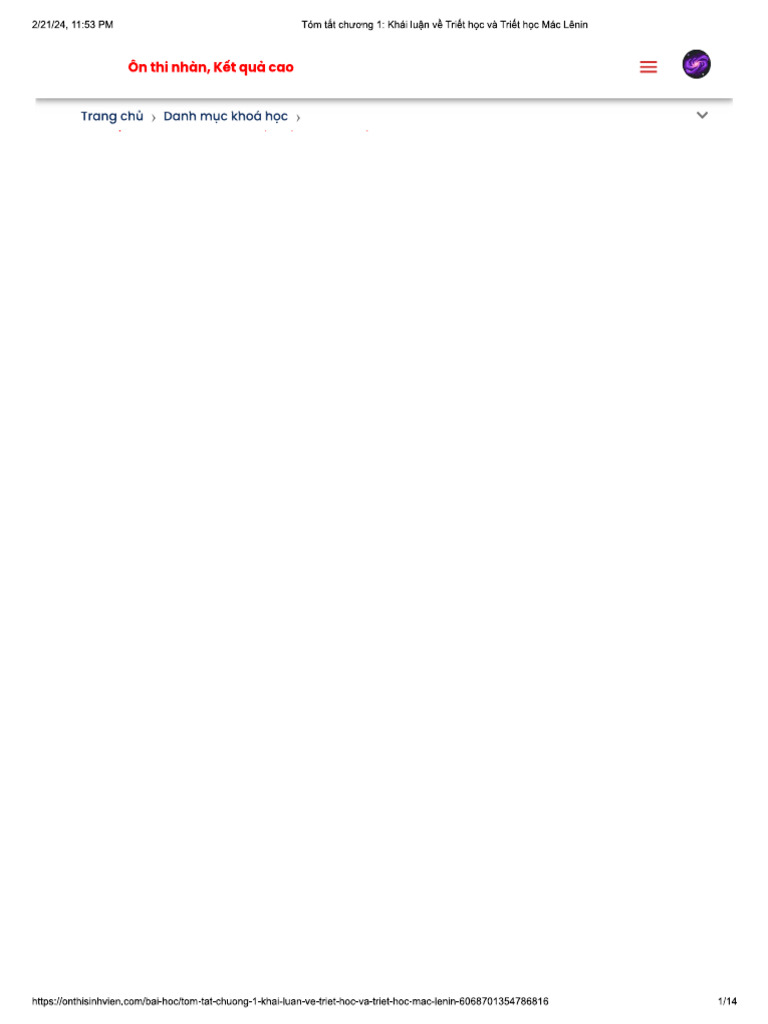 Triet - Chuong 1 | PDF