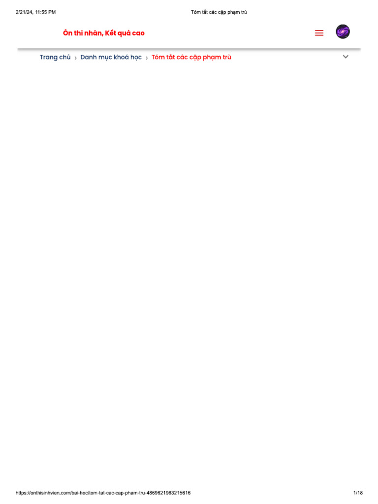 Tom Tat 6 Cap Pham Tru - Triet Hoc | PDF