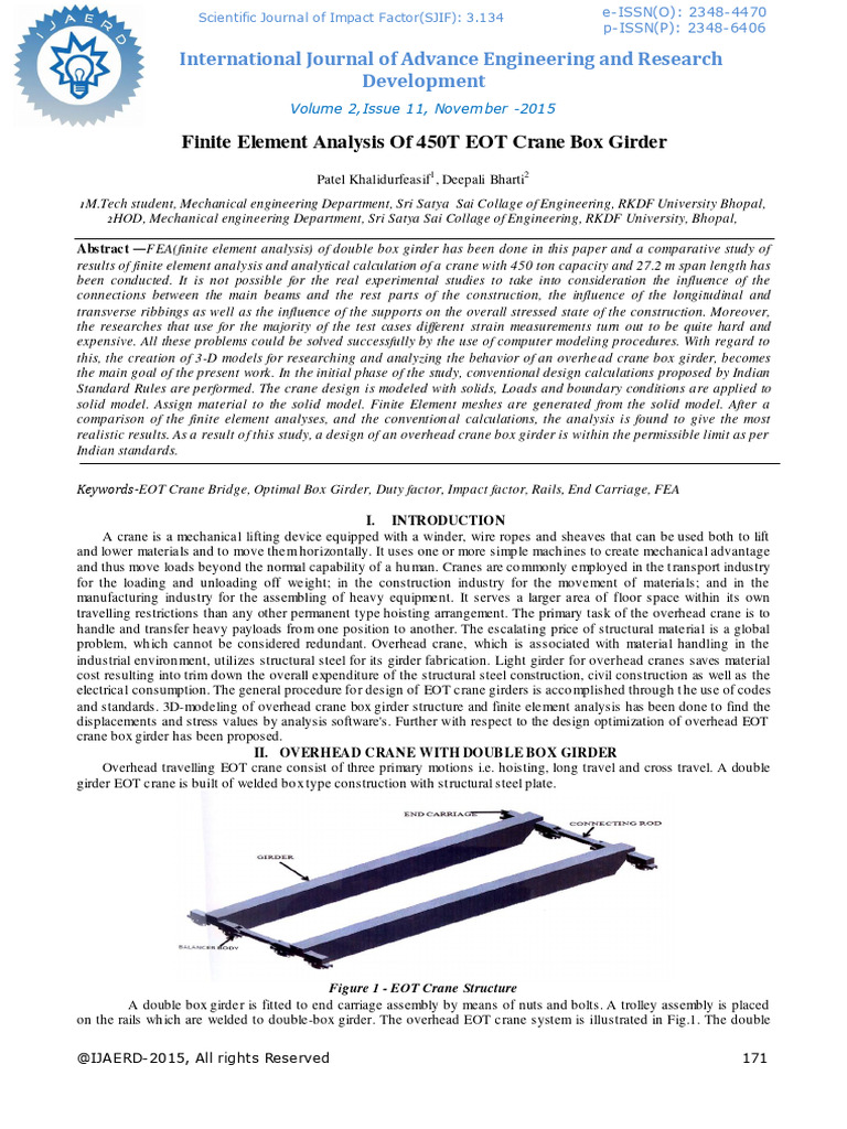 FEA of 450T EOT Crane Box Girder | PDF | Finite Element Method ...