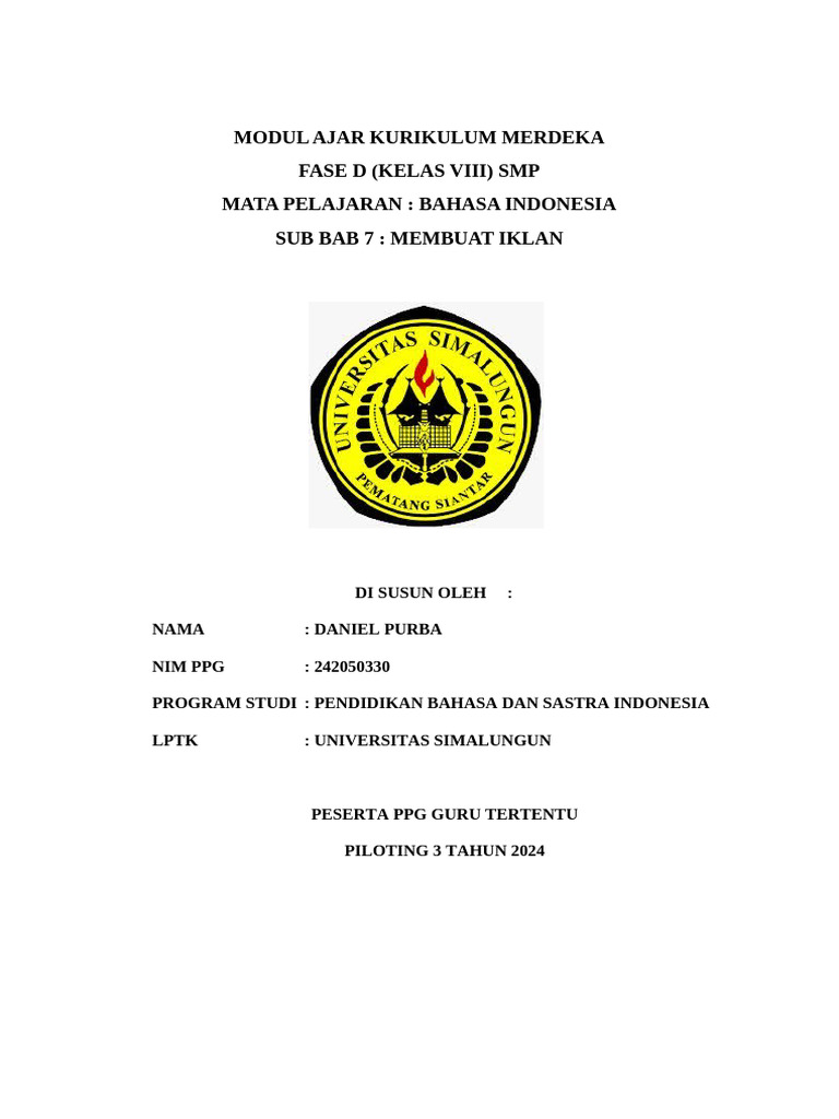 Modul Ajar Kurikulum Merdeka Ukin | PDF