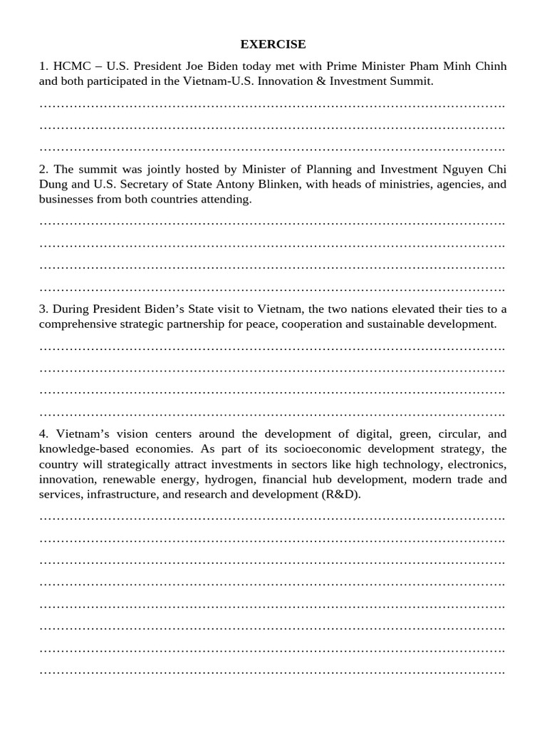 Exercise 4 | PDF | Ho Chi Minh City | Economies