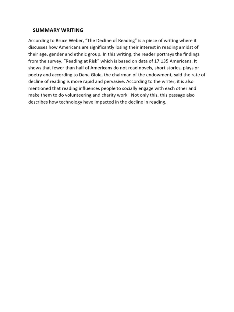 Summary Writing | PDF