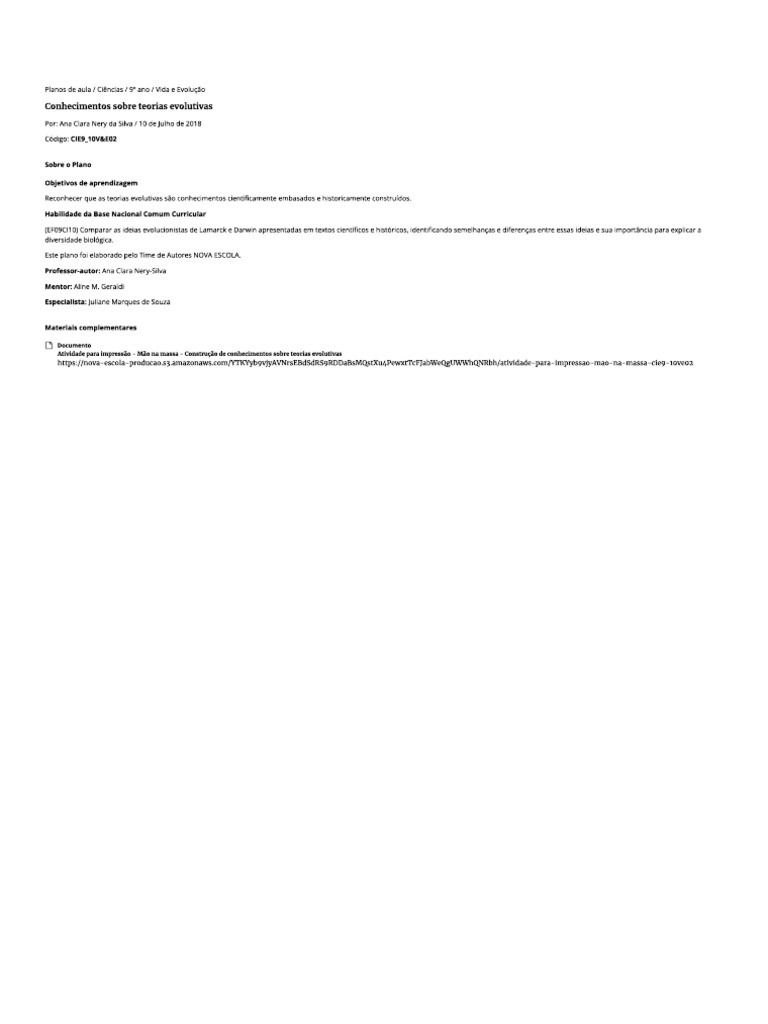 Plano de Aula Cie9 10ve02 - 241029 - 100227 | PDF