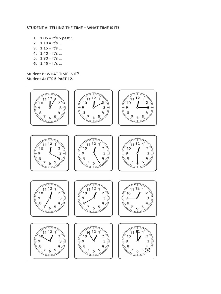 A2 - Telling Time | PDF