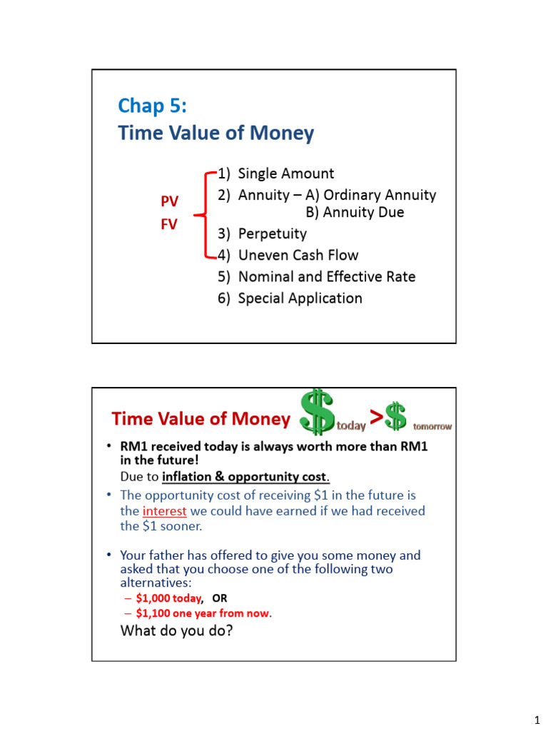 Chap 5 Time Value of Money | PDF | Time Value Of Money | Interest