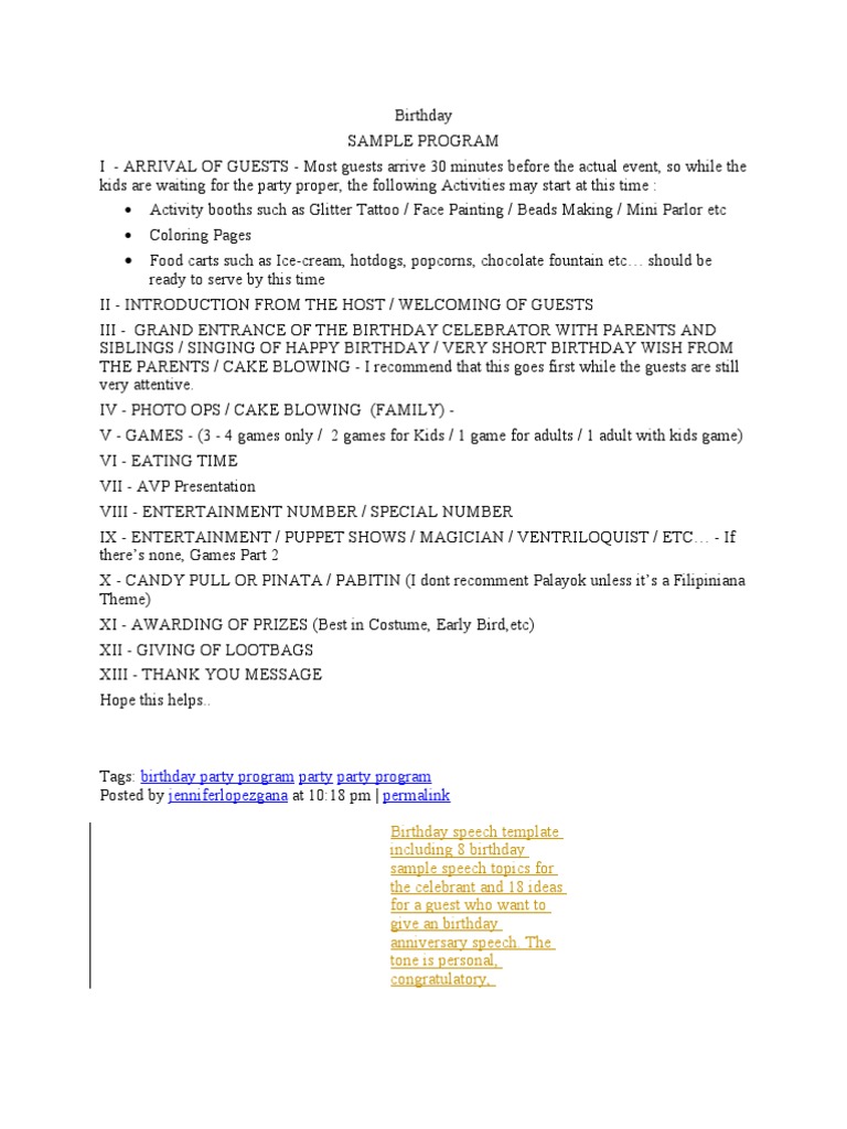 Birthday | PDF | Birthdays