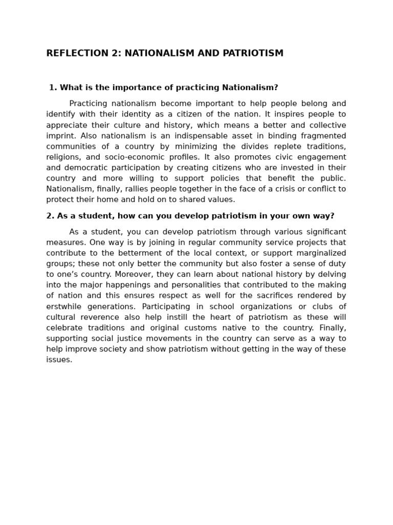 Developing Nationalism and Patriotism | PDF | Social Science